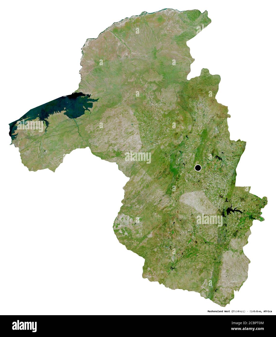 Shape of Mashonaland West, province of Zimbabwe, with its capital ...