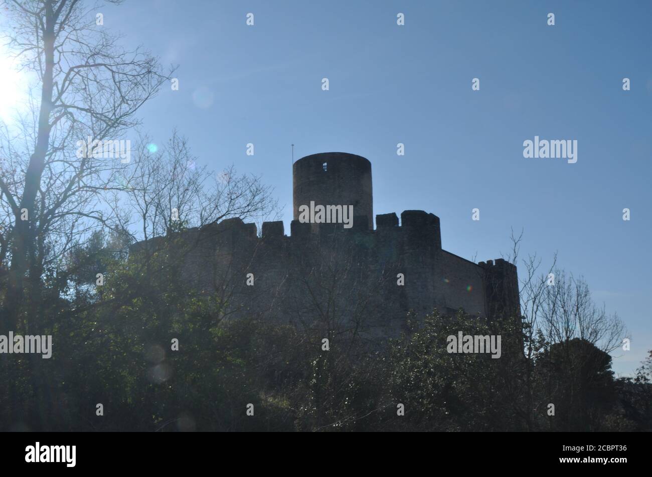 Low angle shot of a big fortress on a blue sky background Stock Photo ...