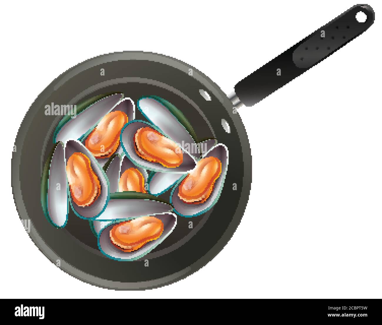 Aerial view of food on pan illustration Stock Vector Image & Art - Alamy