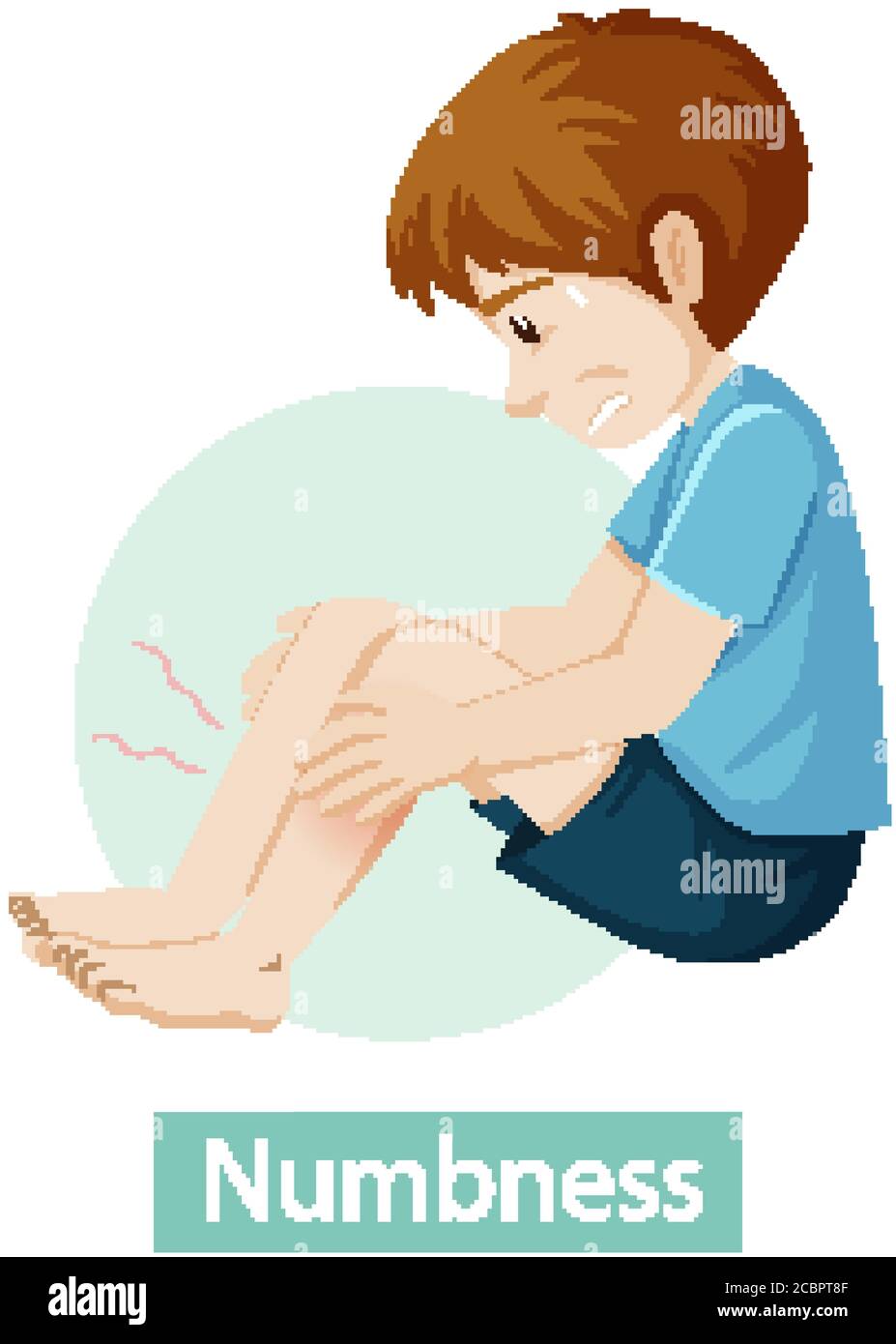 Cartoon character with numbness symptoms illustration Stock Vector ...