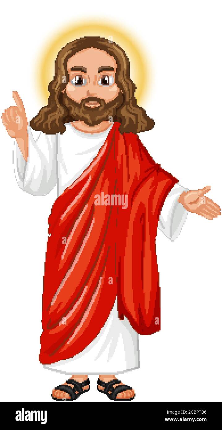 Jesus preaching in standing position character illustration Stock ...