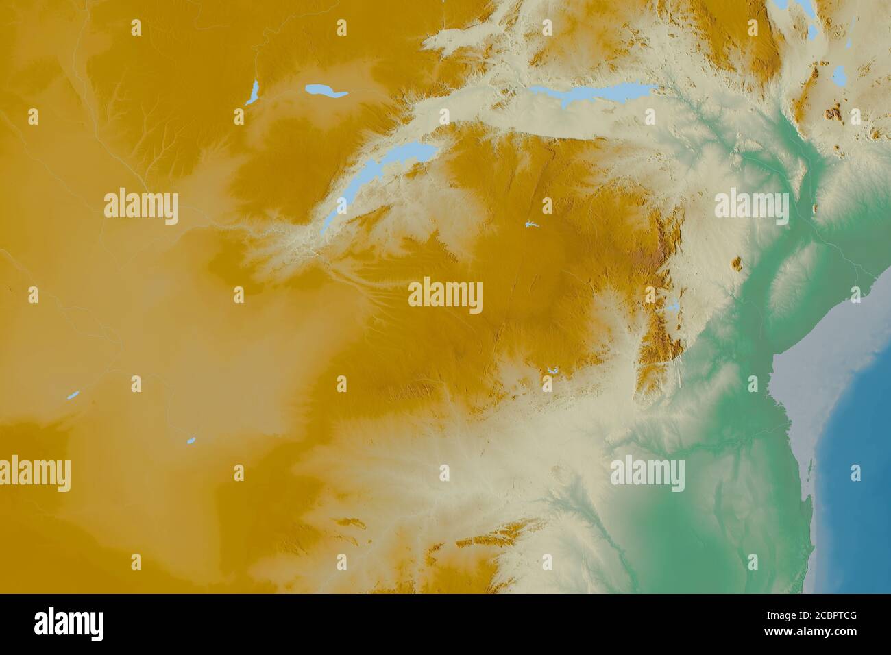 Extended area of Zimbabwe. Topographic relief map. 3D rendering Stock ...