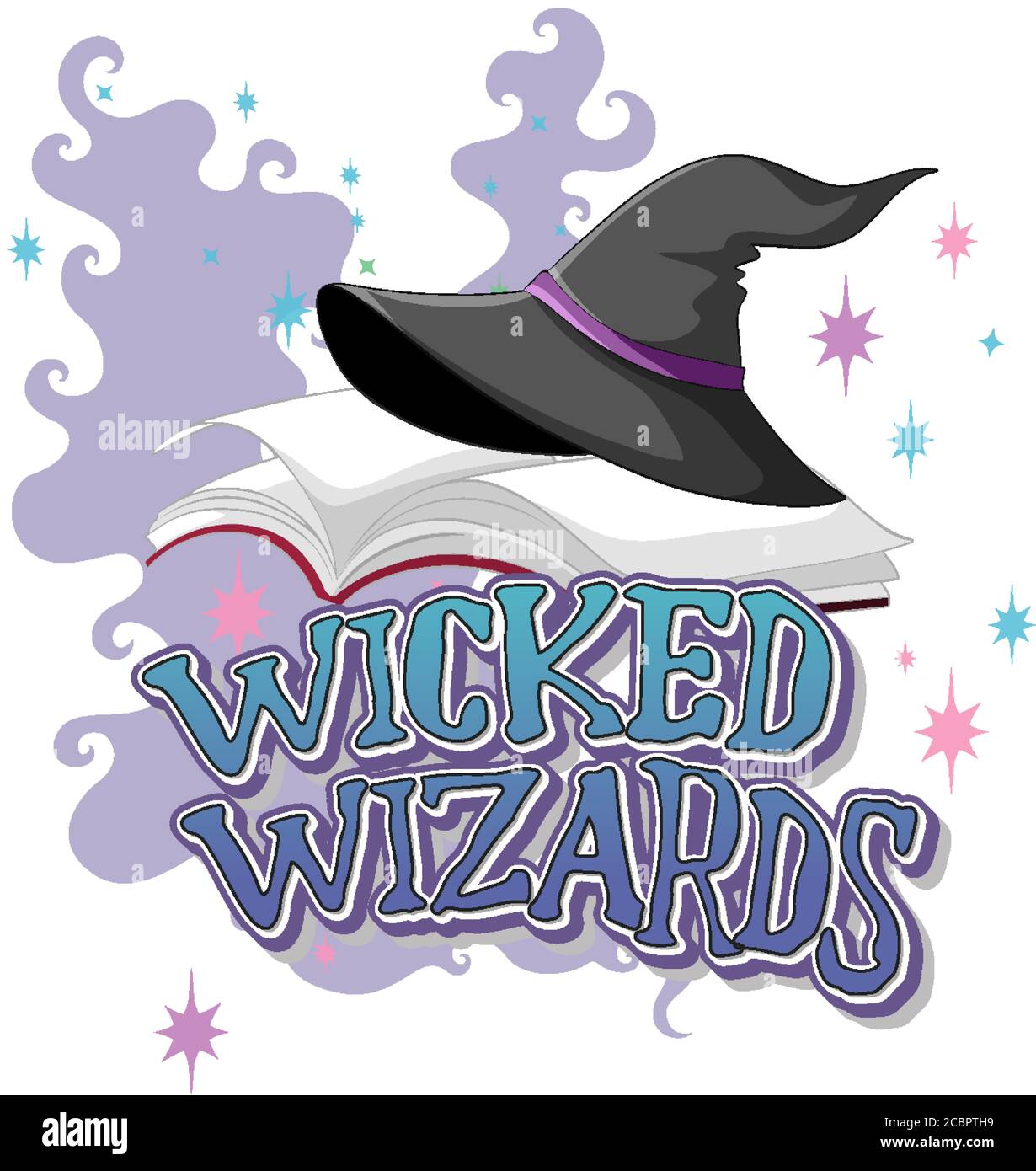 Wicked wizards logo on white background illustration Stock Vector Image ...