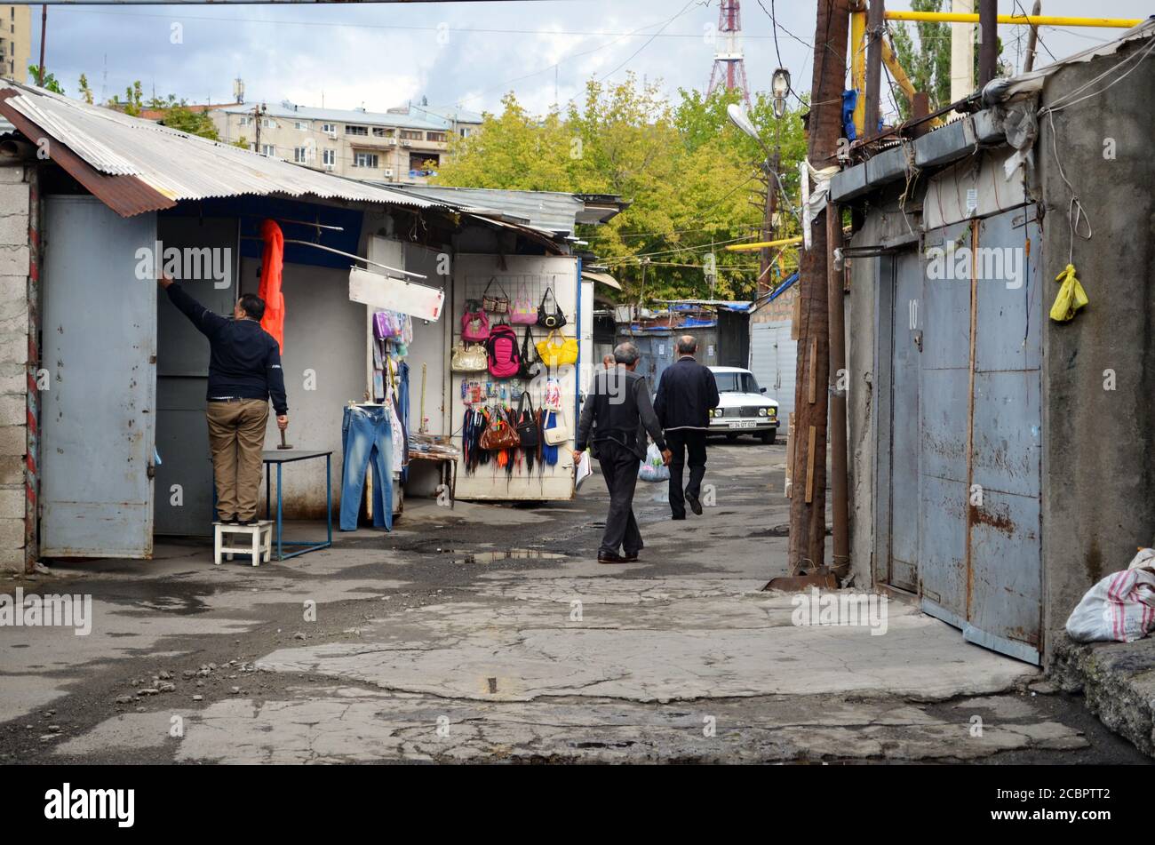 Yerevan Slum Shops near Saint Grigor Lusavoritch Cathedral Stock Photo ...