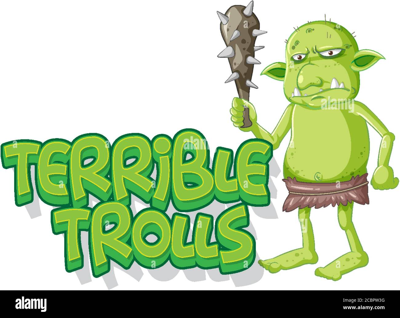 Terrible trolls logo on white background illustration Stock Vector ...