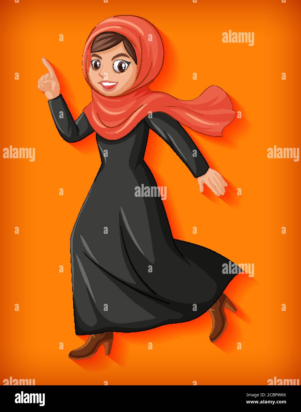 Beautiful arabic lady cartoon character illustration Stock Vector Image ...