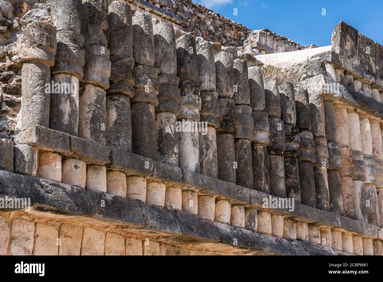 Architectural detail of the Pyramid of the Magician, also known as the ...