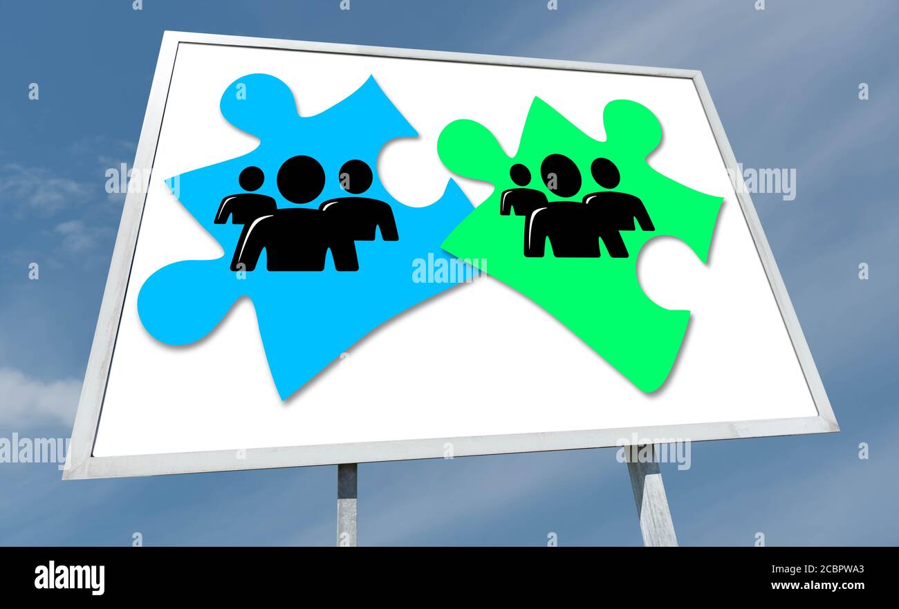 Teamwork concept drawn on a billboard Stock Photo - Alamy