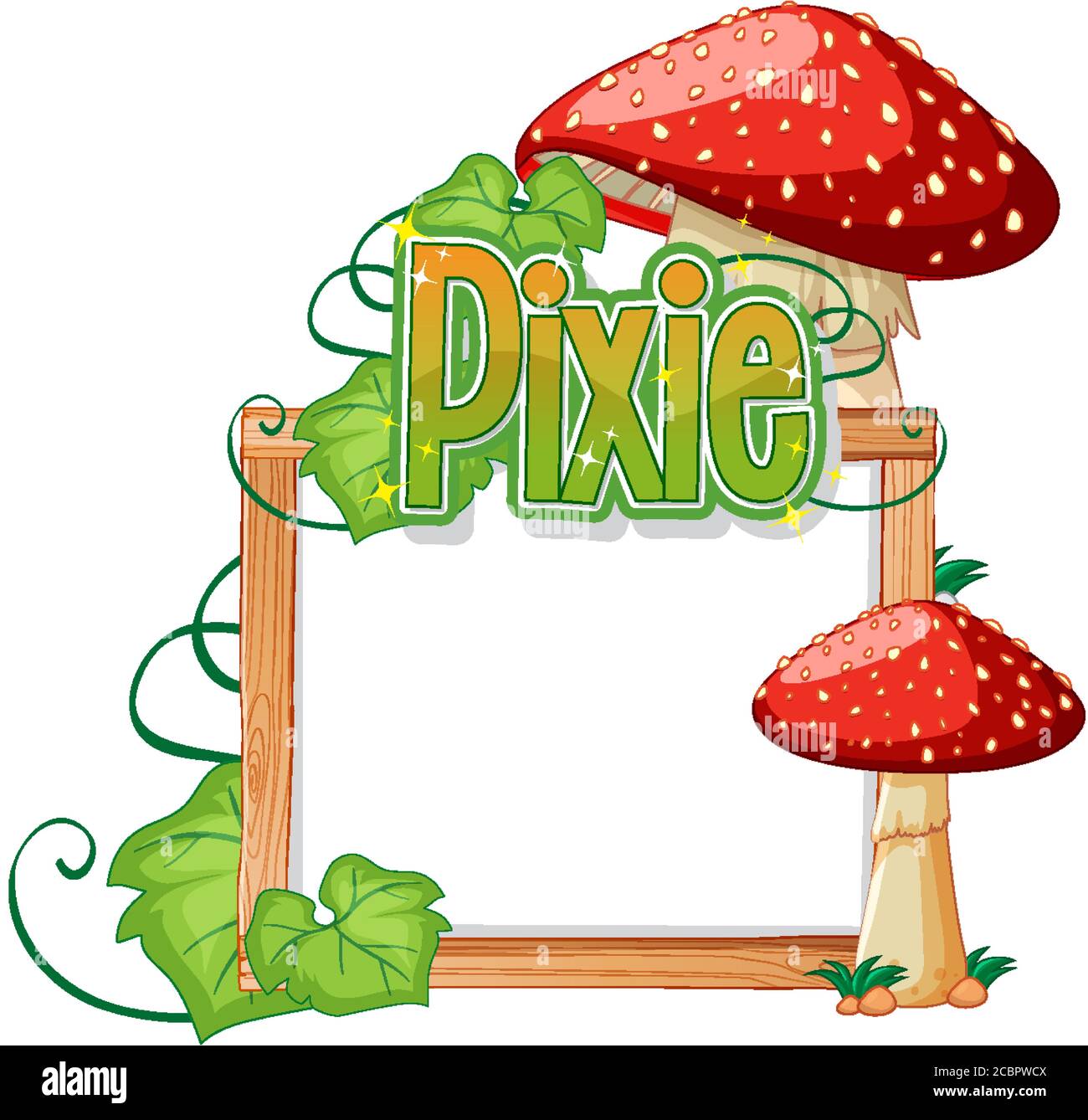 Pixie logos with blank banner on white background illustration Stock ...