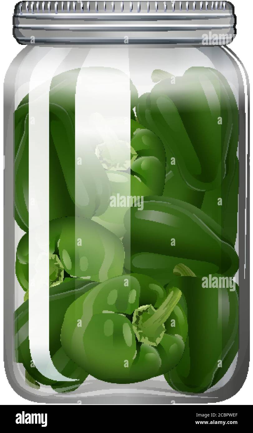 Capsicum in the glass jar illustration Stock Vector Image & Art - Alamy