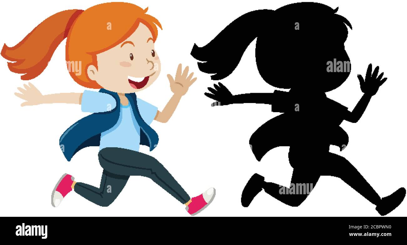 Kid running shadow Stock Vector Images - Alamy