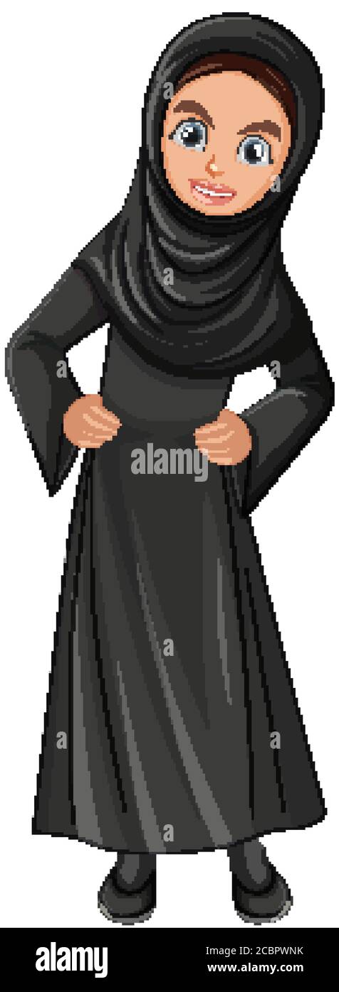 Cute muslim girl character illustration Stock Vector Image & Art - Alamy
