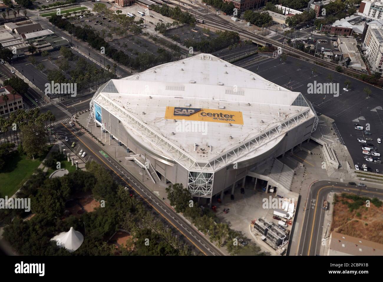 General overall view of the SAP Center, Thursday, Aug. 6, 2020, in San ...