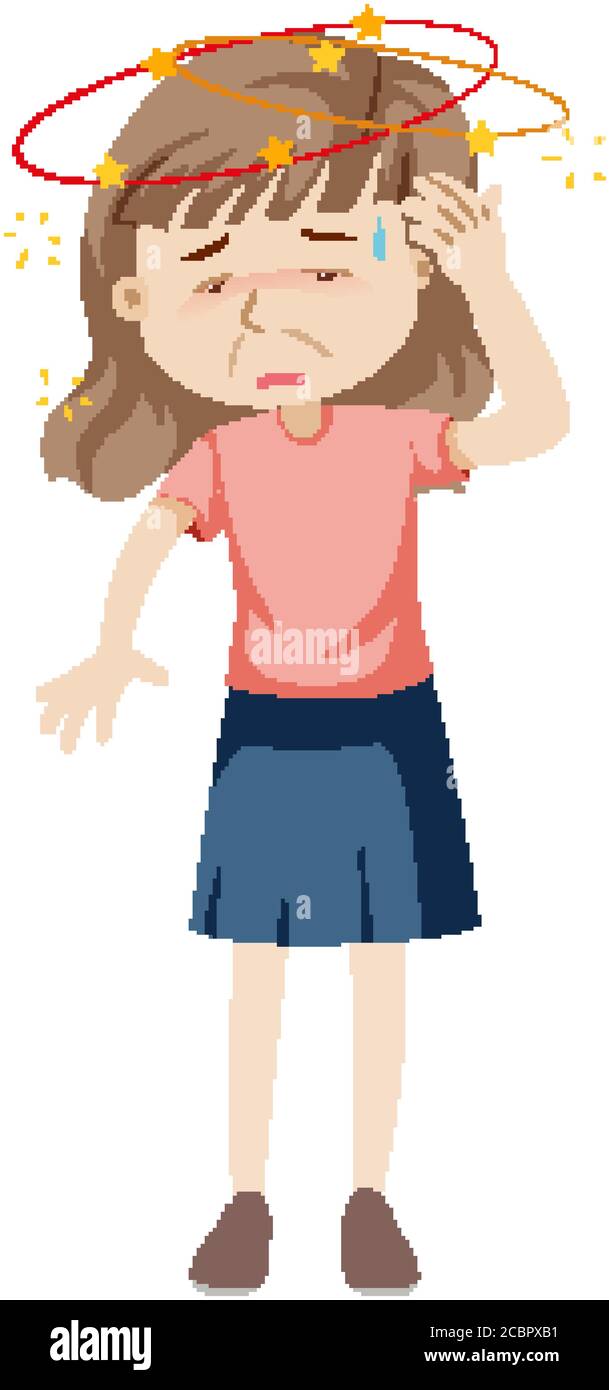 A woman having dizzy illustration Stock Vector Image & Art - Alamy