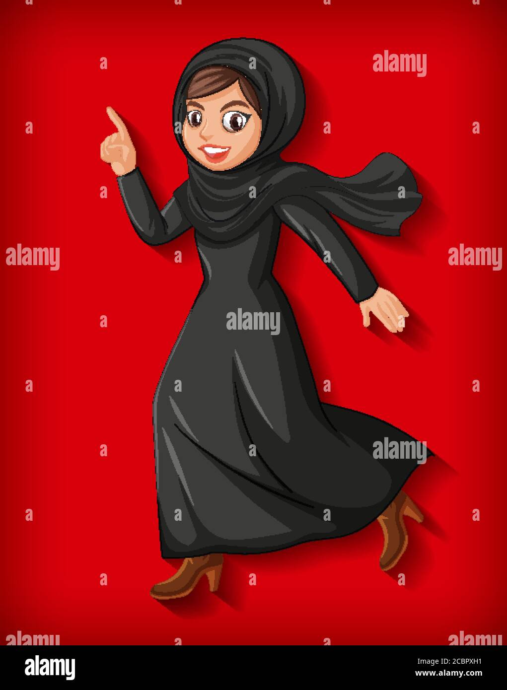 Beautiful arabic lady cartoon character illustration Stock Vector Image ...