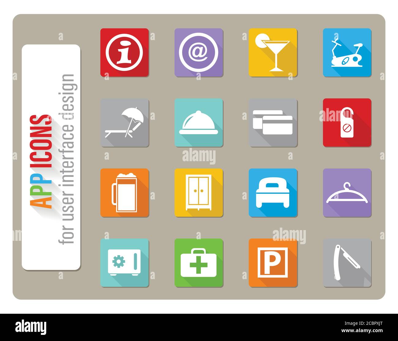 hotel room services icon set Stock Vector Image & Art - Alamy