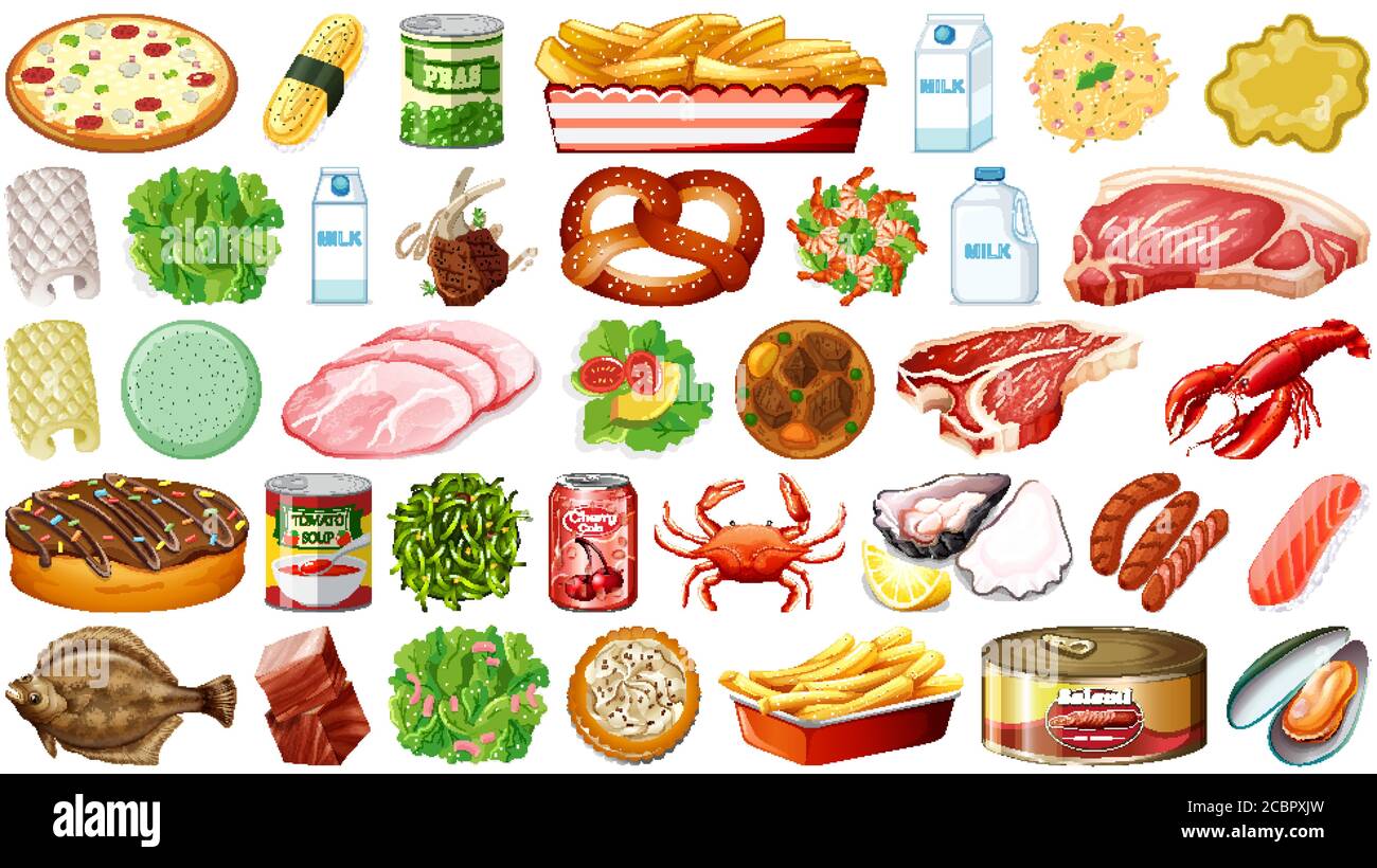 Set of food isolated illustration Stock Vector Image & Art - Alamy