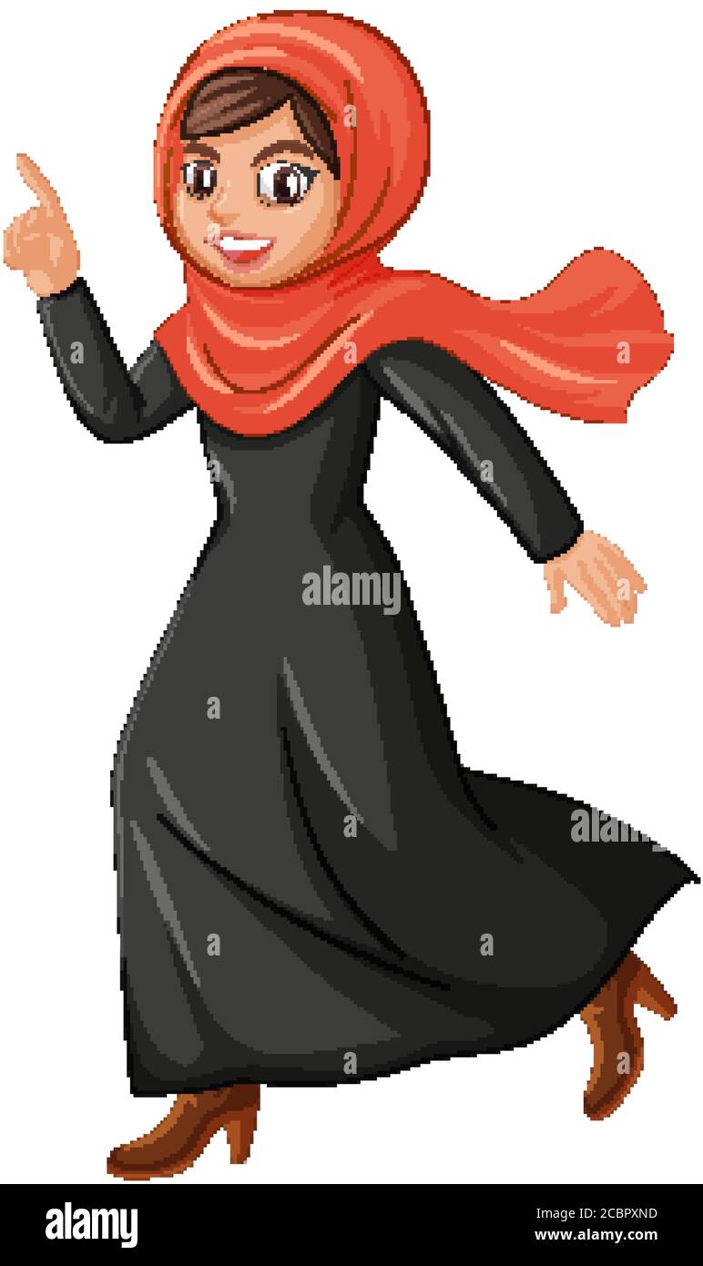 Cute muslim girl character illustration Stock Vector Image & Art - Alamy