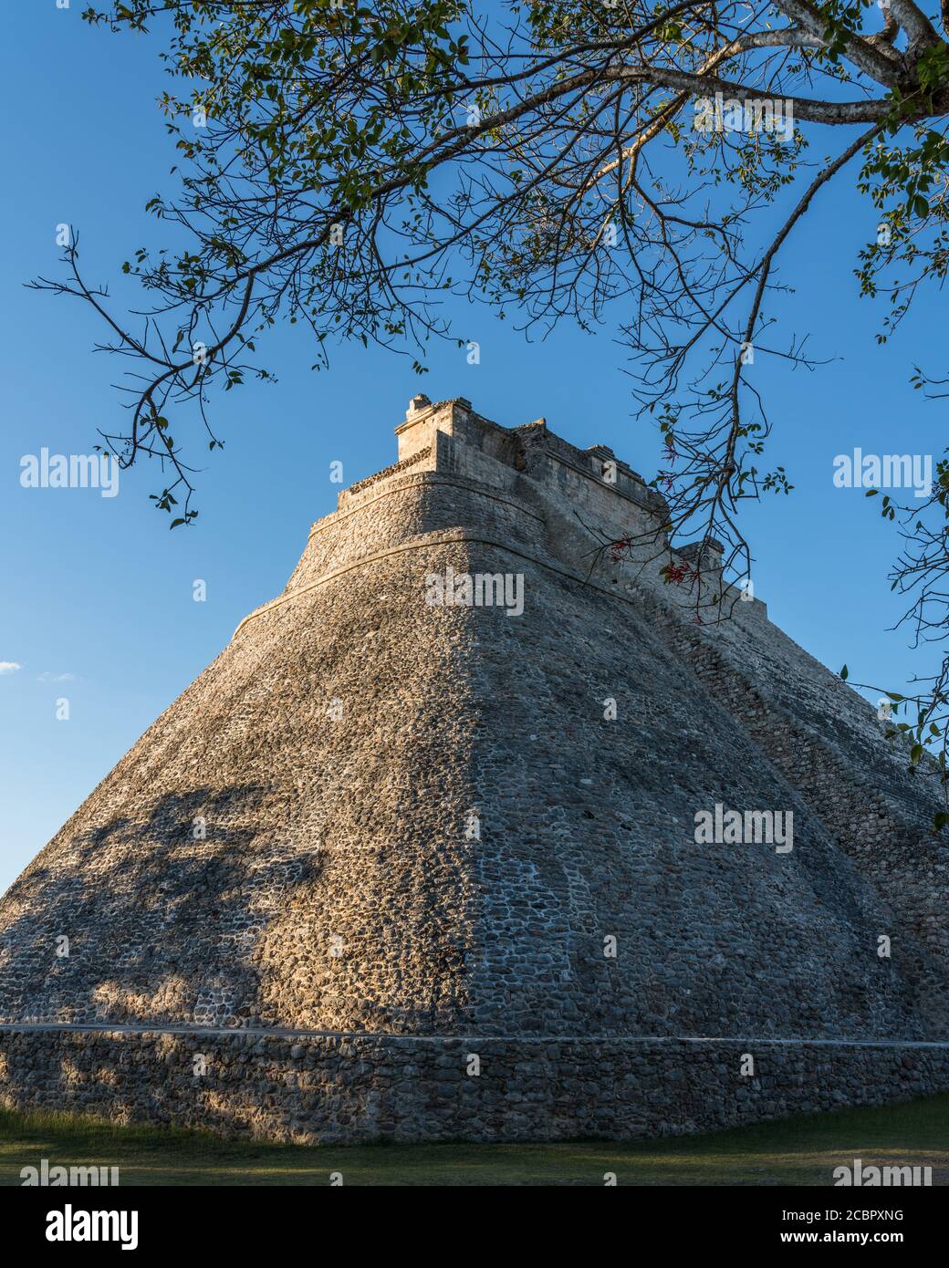 The east facade of the Pyramid of the Magician, also known as the ...