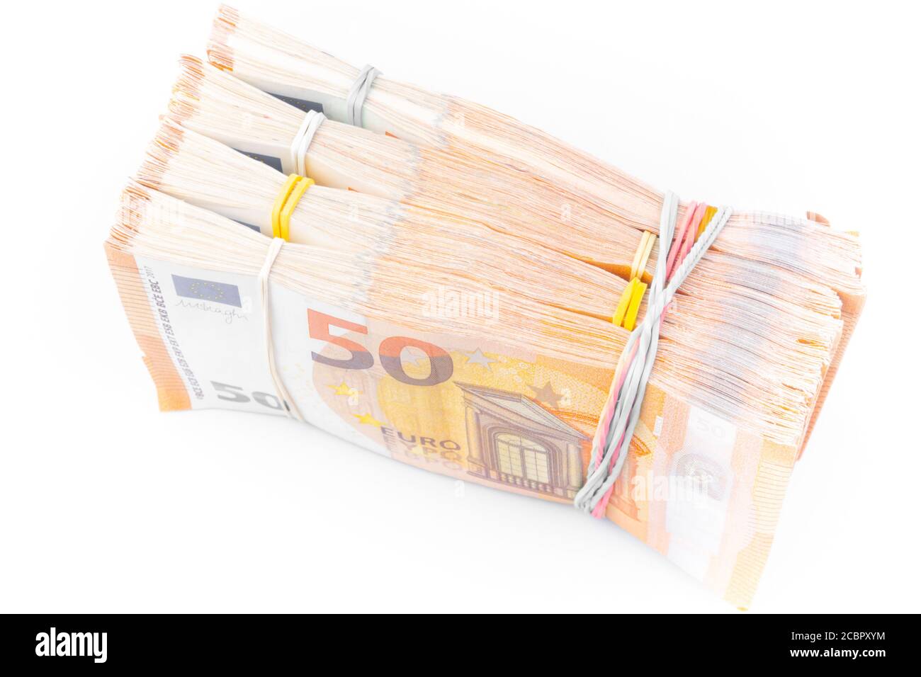 stack of euros banknotes, Money big wad packs Stock Photo - Alamy