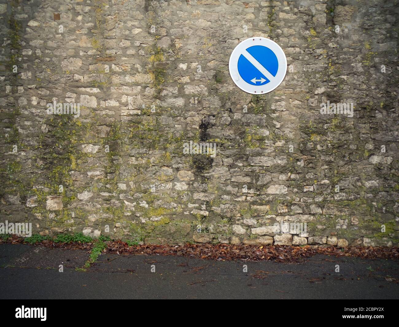 Stone wall prohibitory sign hi-res stock photography and images - Alamy