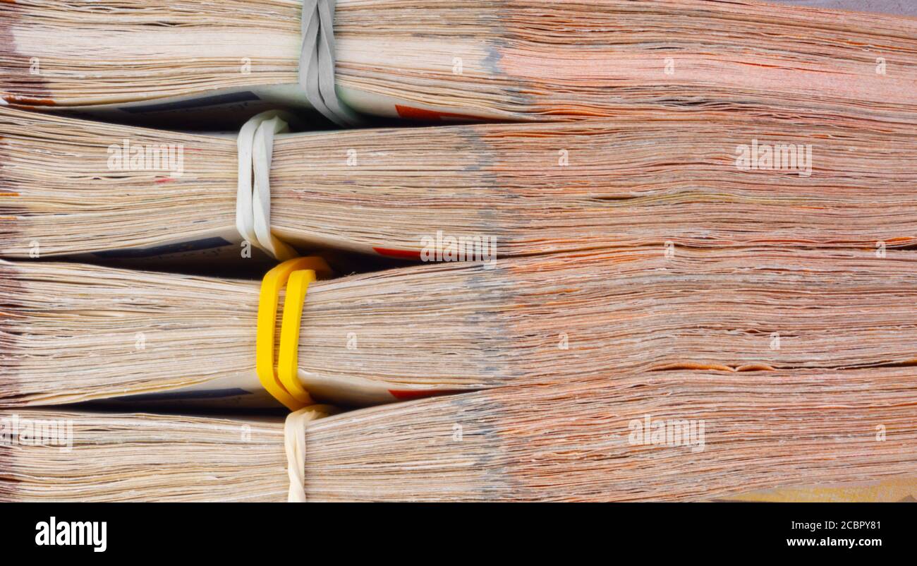 stack of euros banknotes, Money big wad packs, close up, macro Stock ...