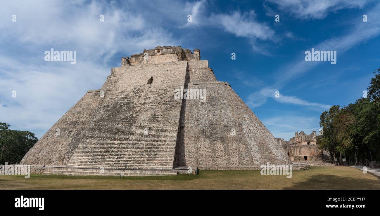 The east facade of the Pyramid of the Magician, also known as the ...