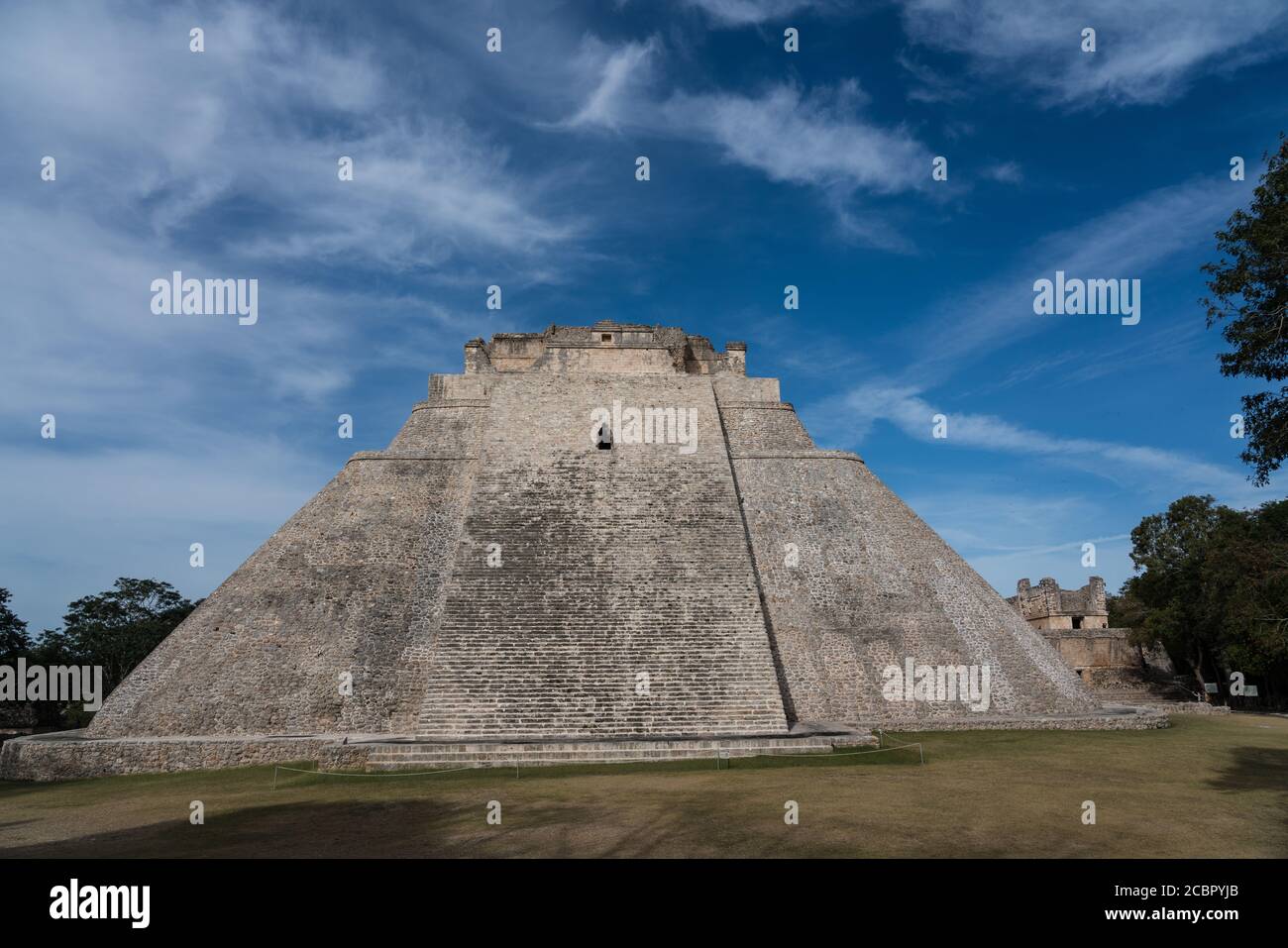 The east facade of the Pyramid of the Magician, also known as the ...