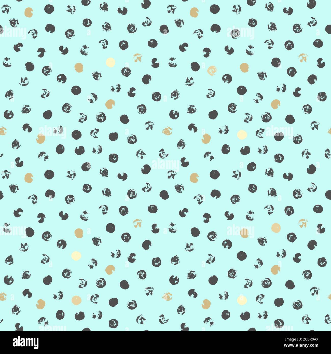 Black and golden spots, abstract turquoise blue background. Seamless ...