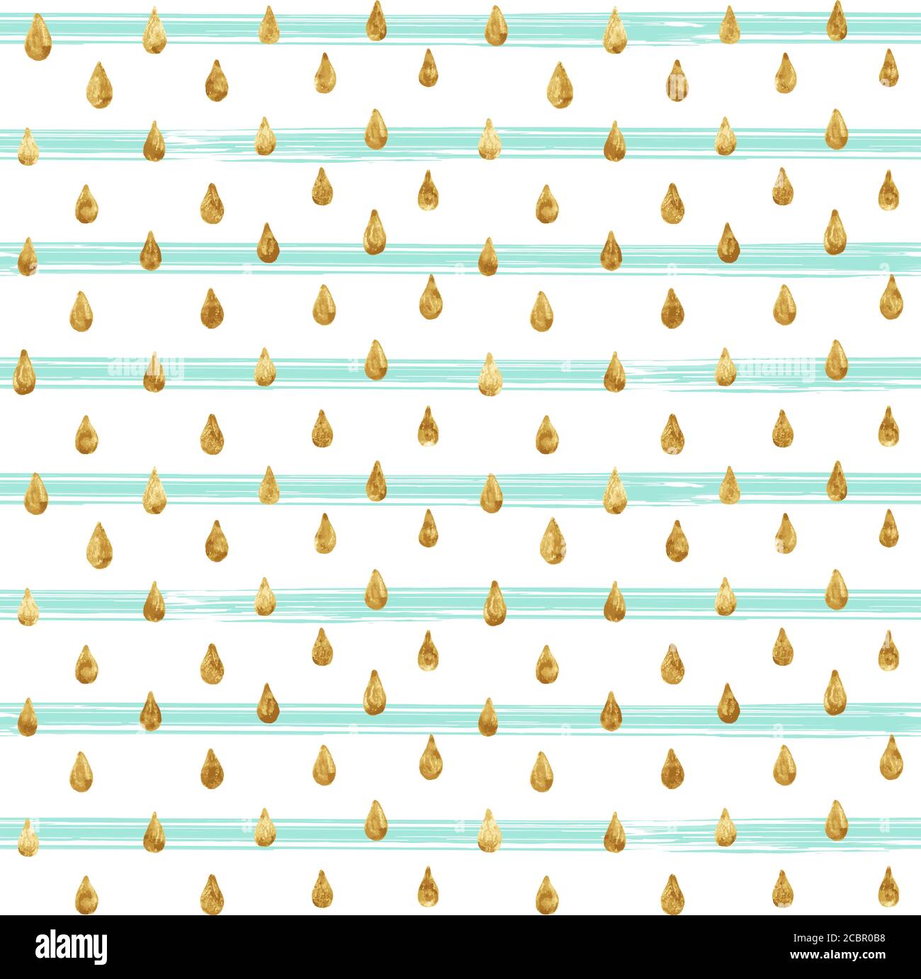 Gold glittering drops, hand-drawn with golden paint. Seamless vector ...