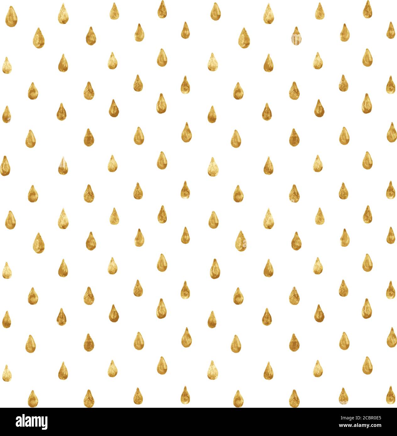 Gold glittering drops, hand-drawn with golden paint. Seamless vector ...