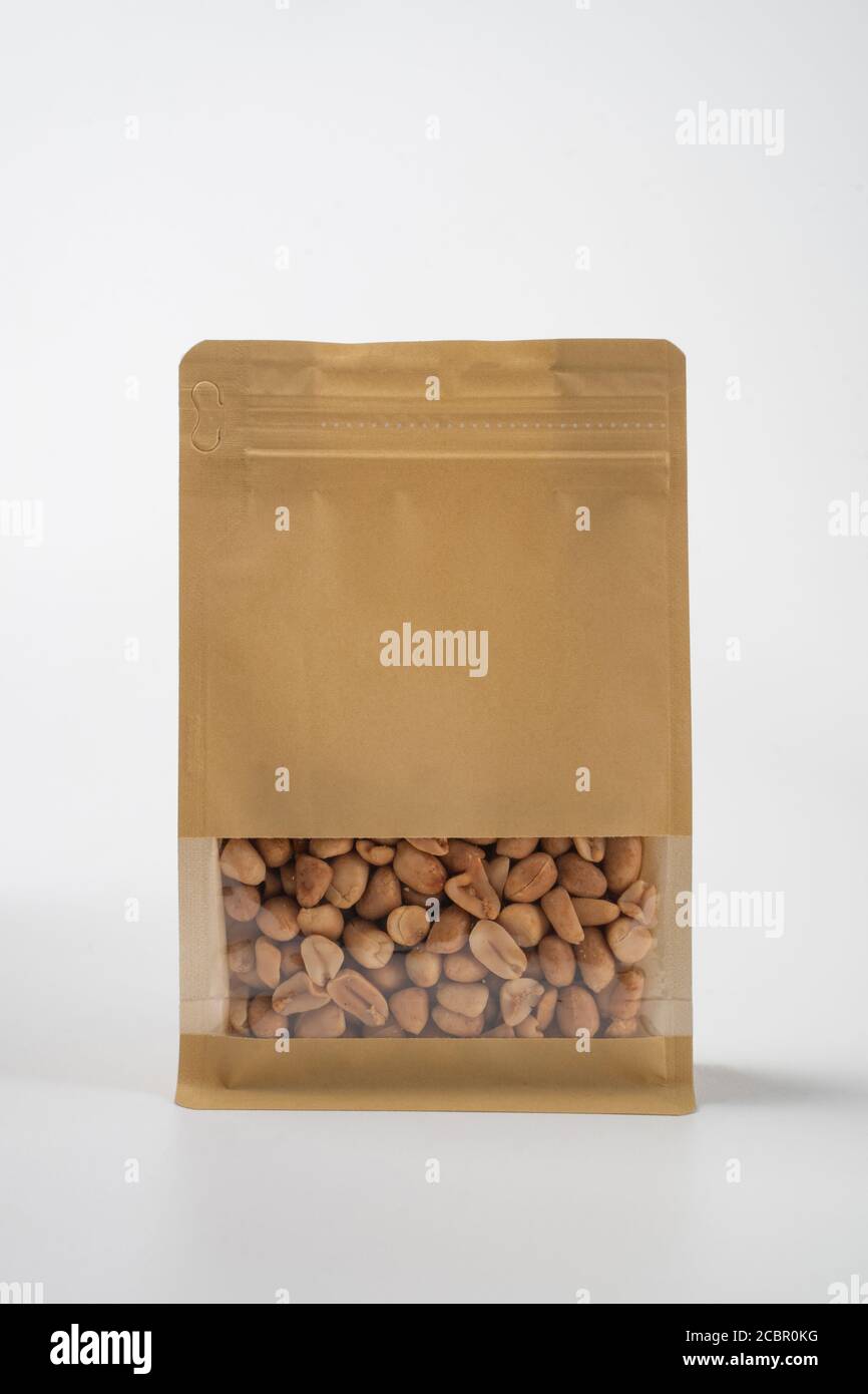 blank standing pouch mockup with transparent window Stock Photo - Alamy