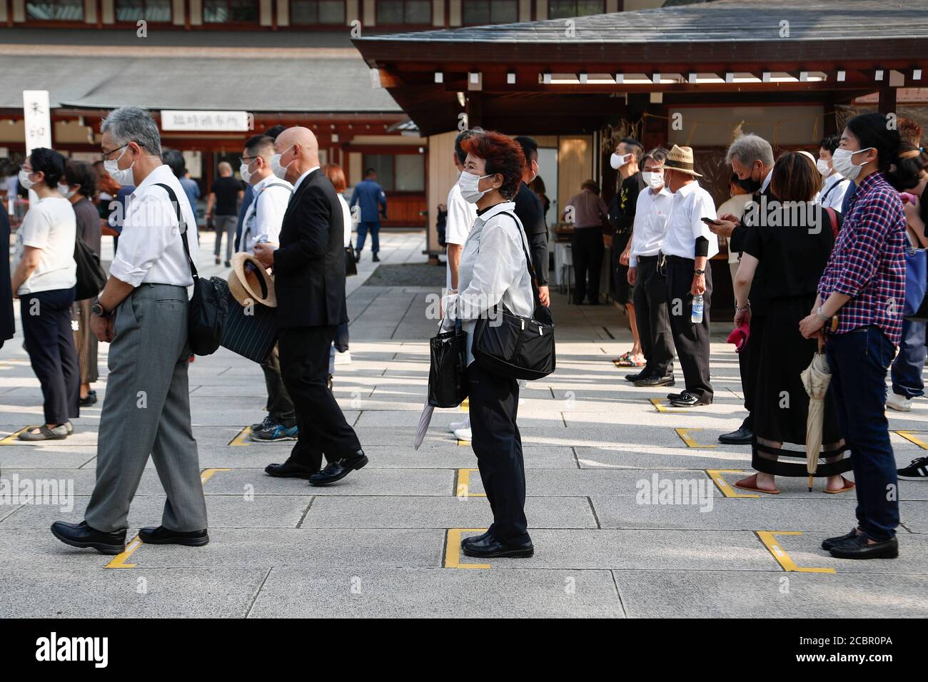 Tokyo, Japan. 15th Aug, 2020. People keeping their social distancing ...