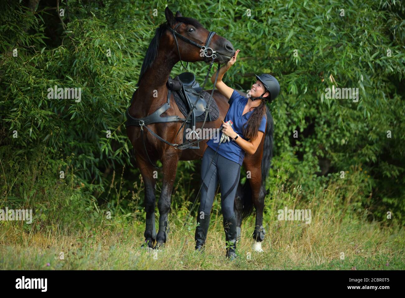 Smiling horse rider hi-res stock photography and images - Alamy
