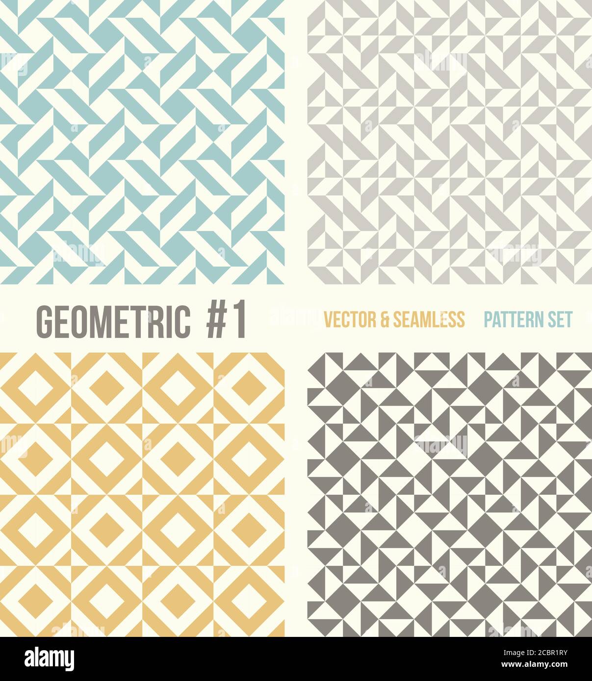 Set of four geometric patterns. Collection of different abstract ...
