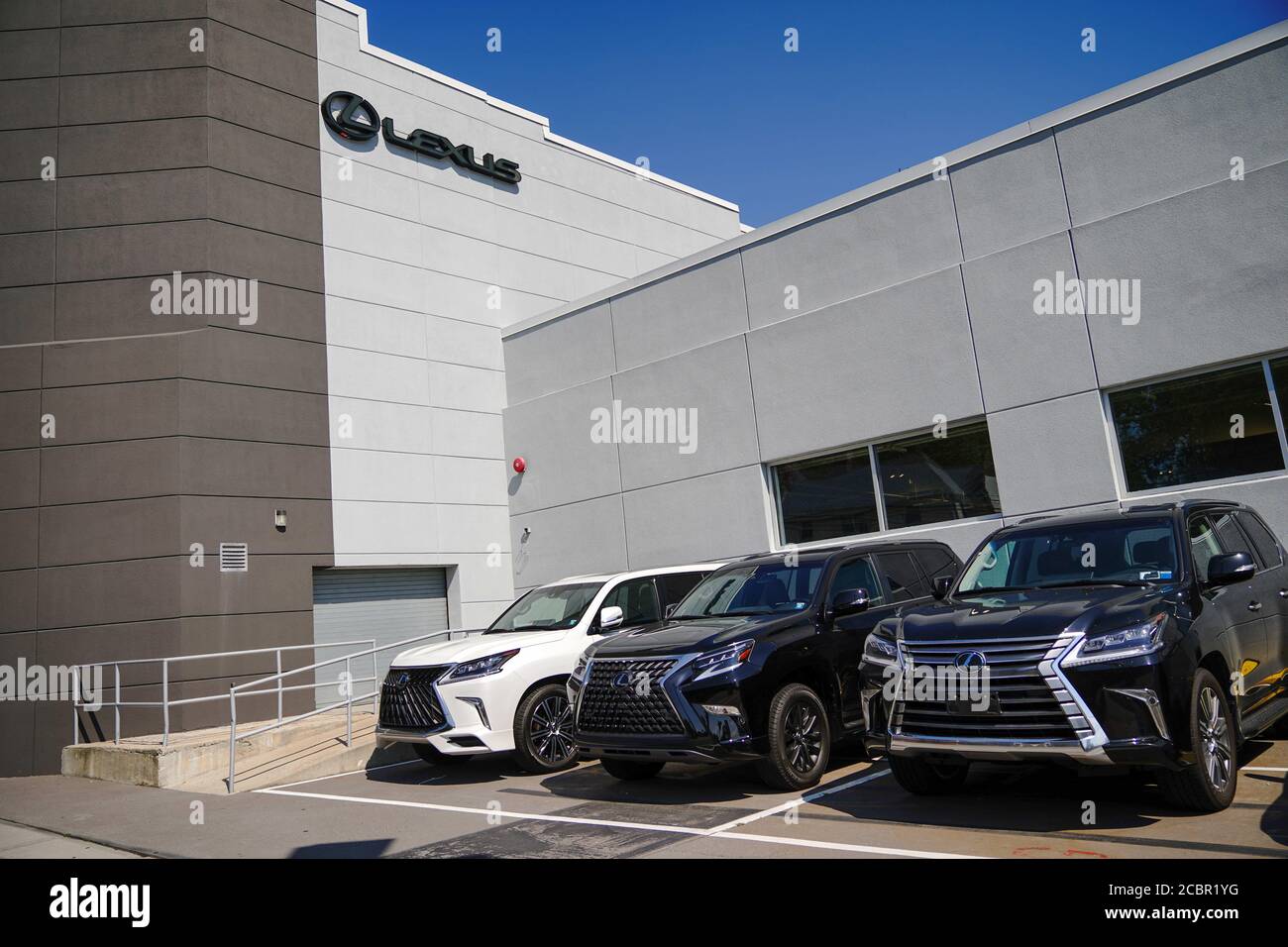 New York, USA. 4th July, 2020. Lexus company logo seen on one of their ...