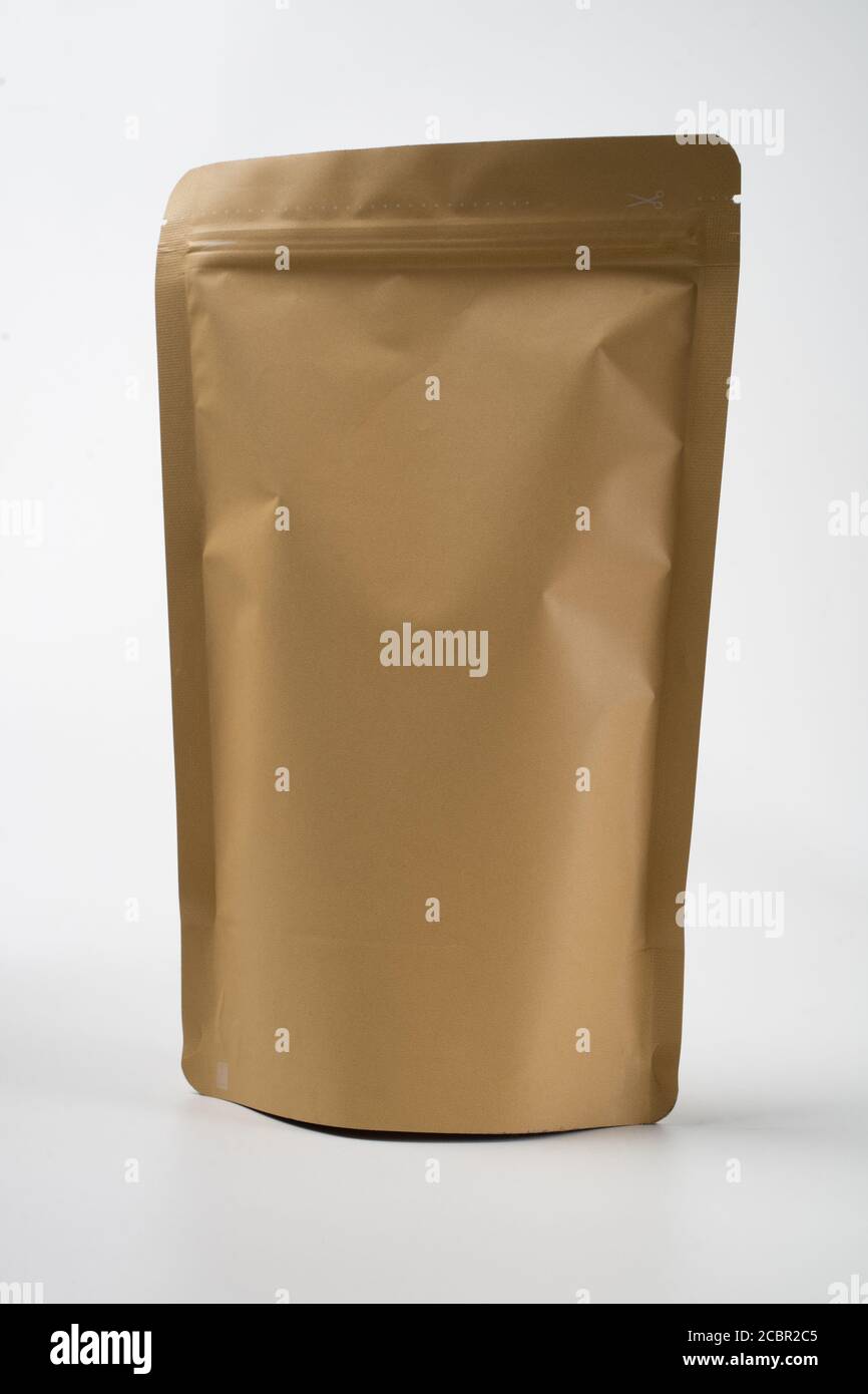 blank standing pouch mockup over white background Stock Photo - Alamy