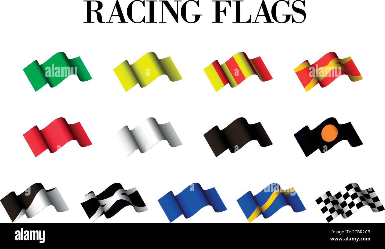 set of racing flags on white background Stock Vector Image & Art - Alamy