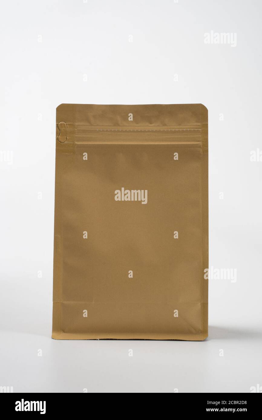 blank standing pouch mockup over white background Stock Photo - Alamy