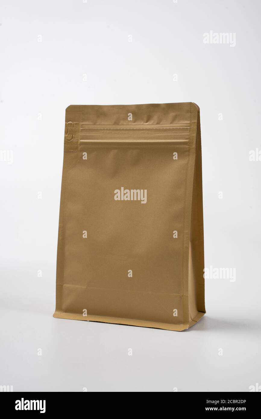 blank standing pouch mockup over white background Stock Photo - Alamy