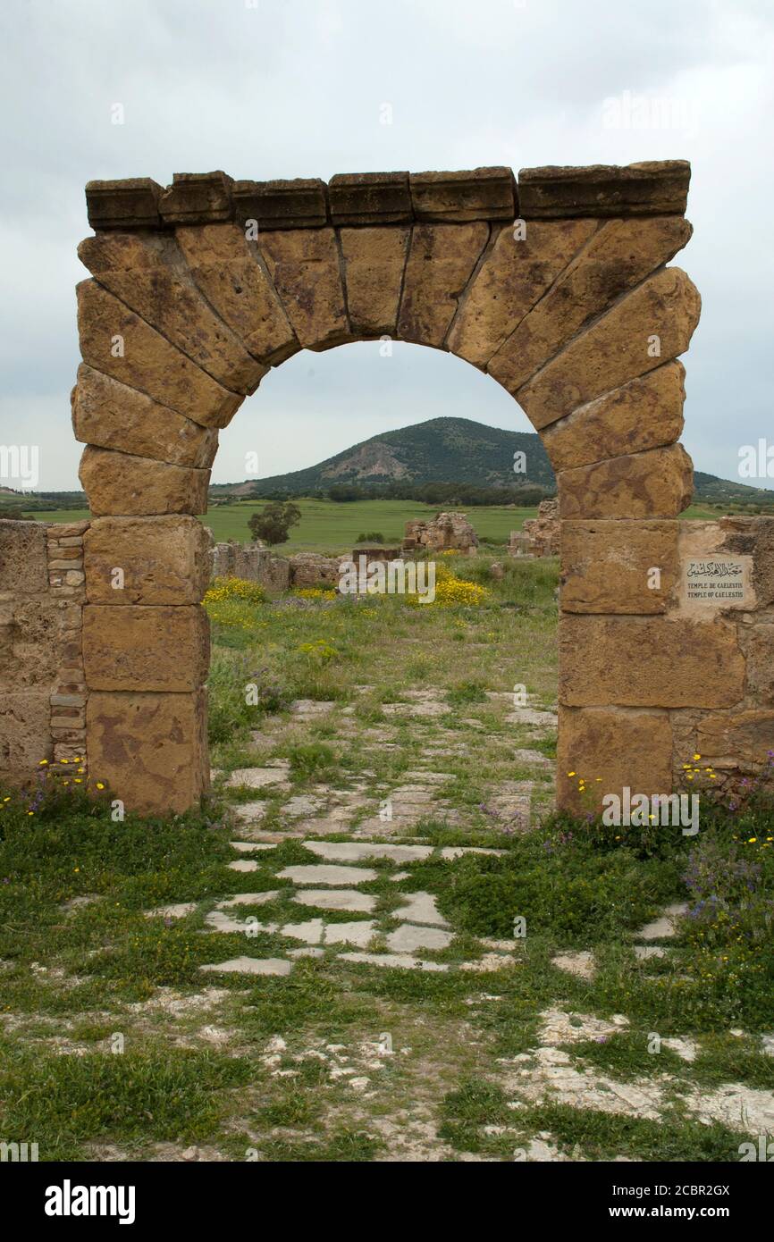 Thuburbo Majus Tunisia, Entrance arch Translation: Temple of Caelestis ...