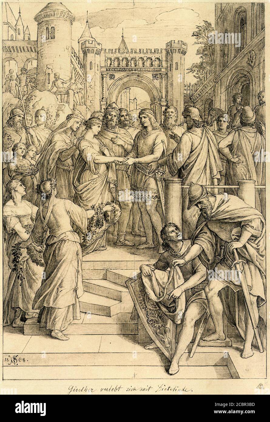 Schnorr Von Carolsfeld Julius - Giselher Verlobt Sich Mit Dietelinde ...