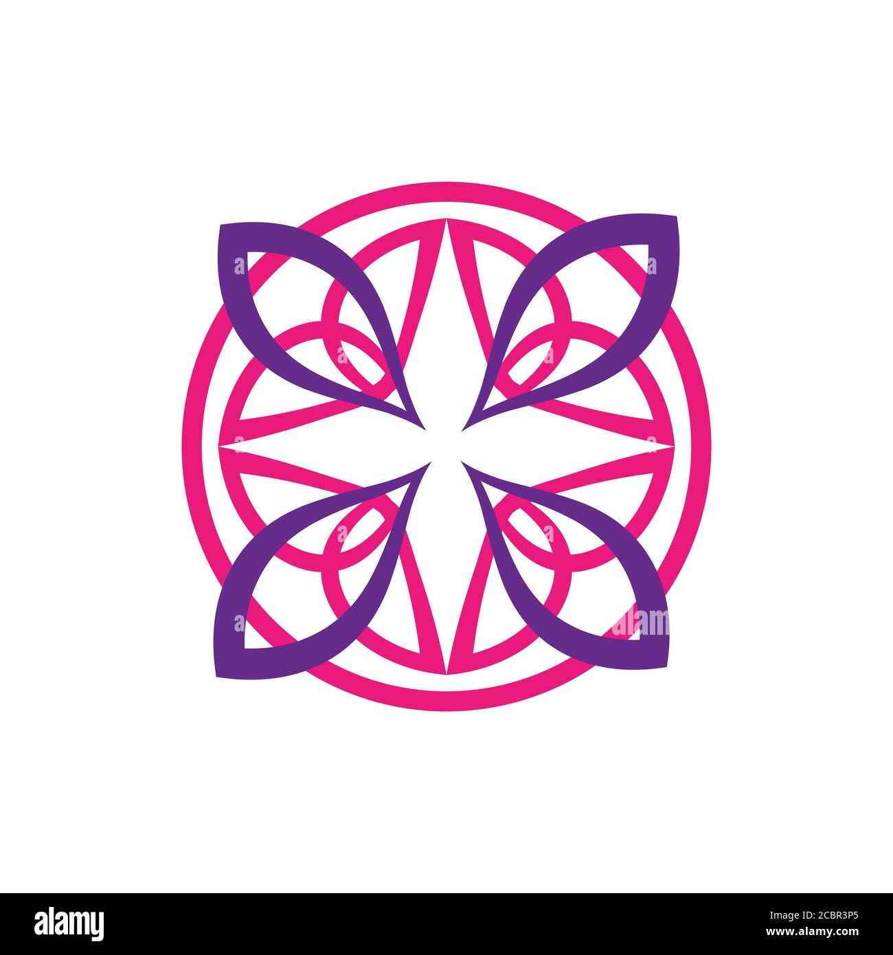 beautiful and colorful circle flower logo vector illustrations. round ...
