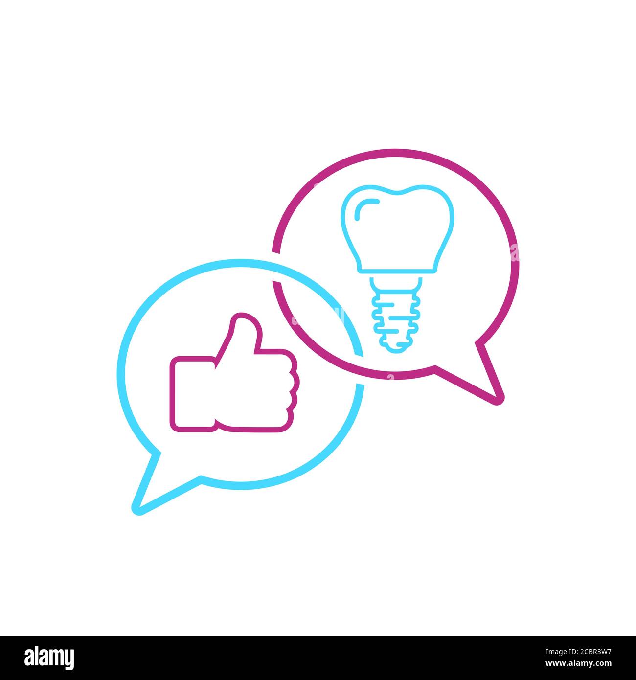 good review dental care service vector logo icon in vibrant color Stock ...