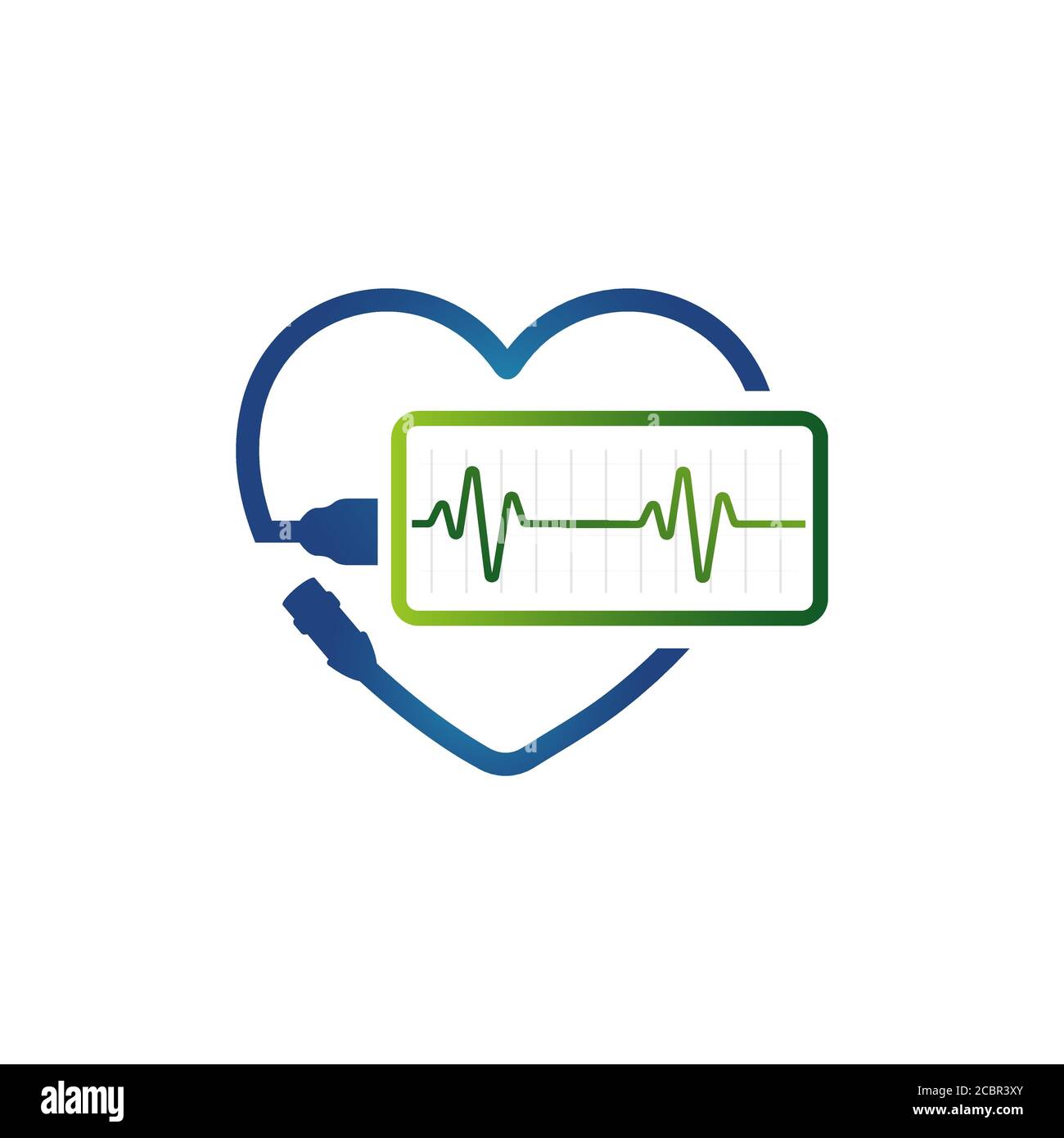 cardiogram beats of Heart monitor vector logo design. heart care app ...