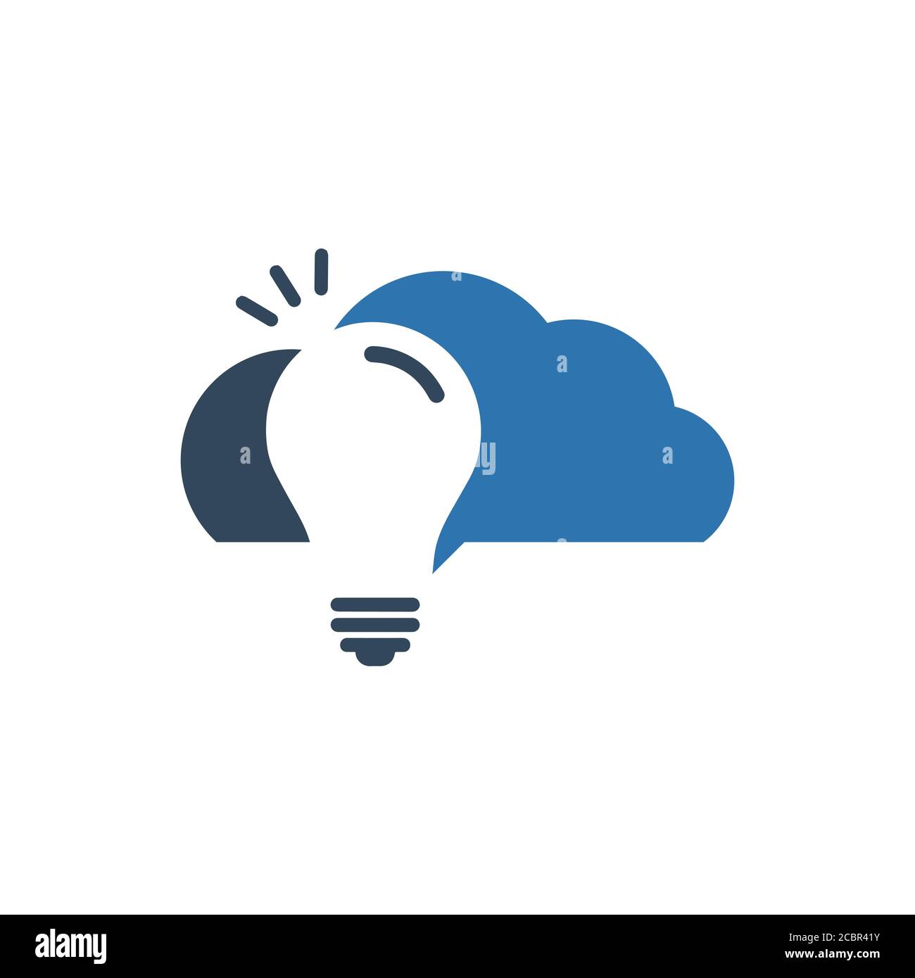 Abstract cloud technology logo vector with think bulb for intellegent ...