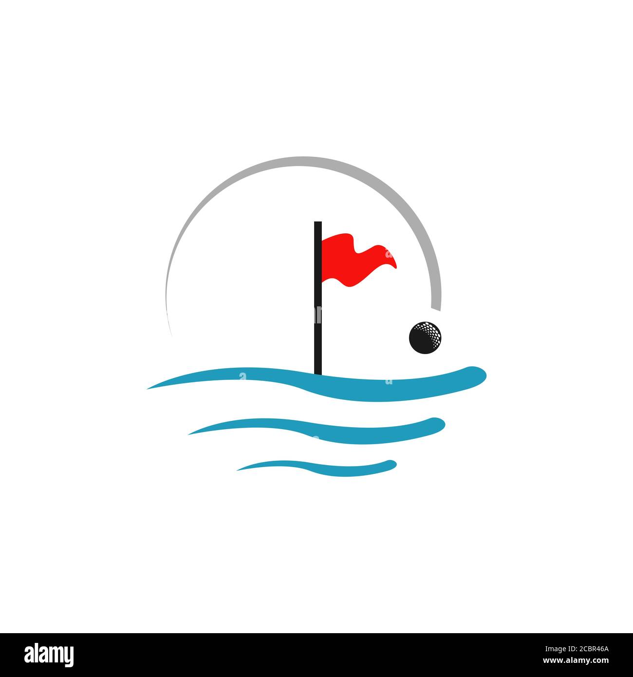 Water Golf logo design vector. Golf flags float over the water concept ...