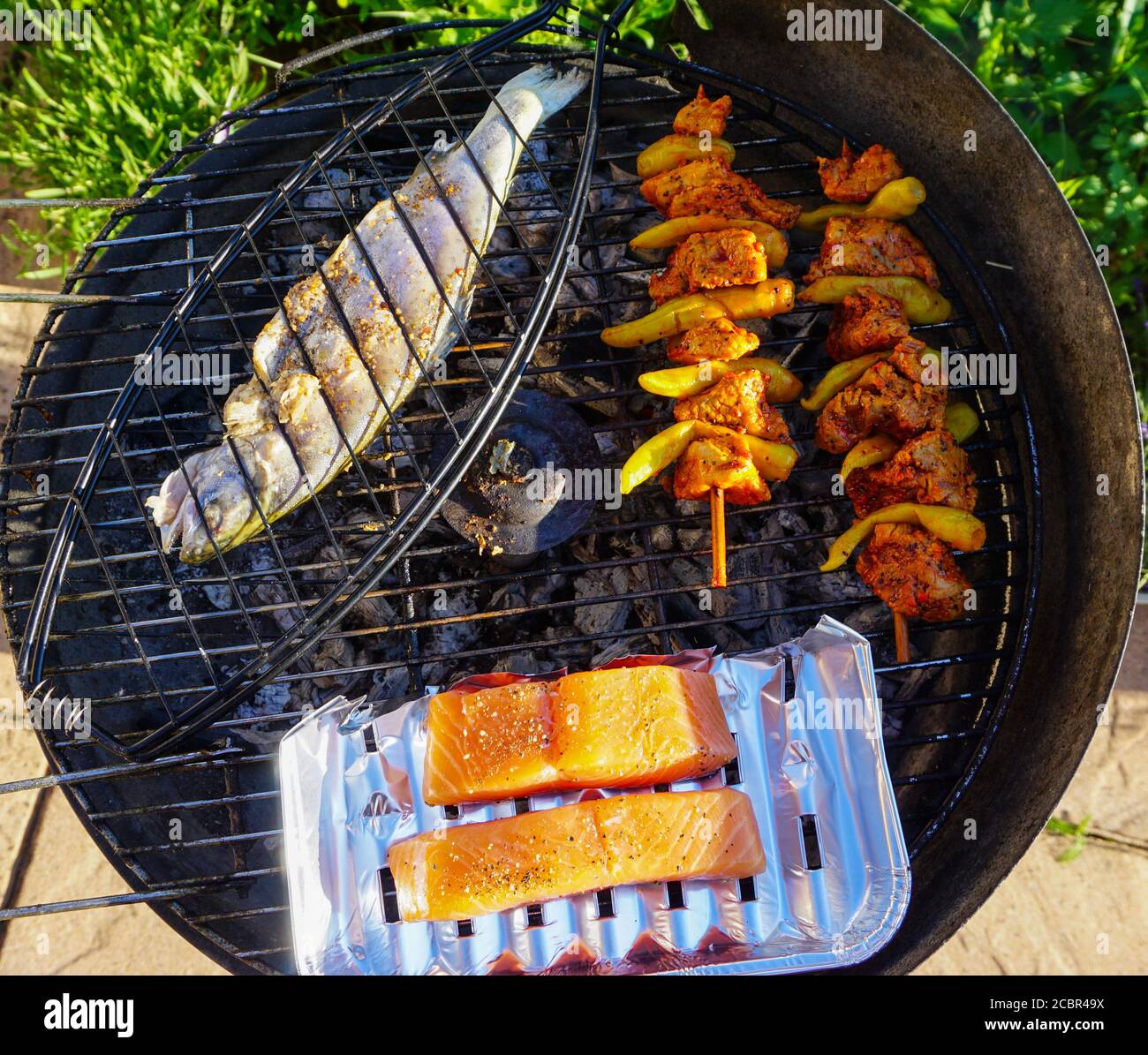 BBQ Food - Bird Eye perspective Stock Photo - Alamy