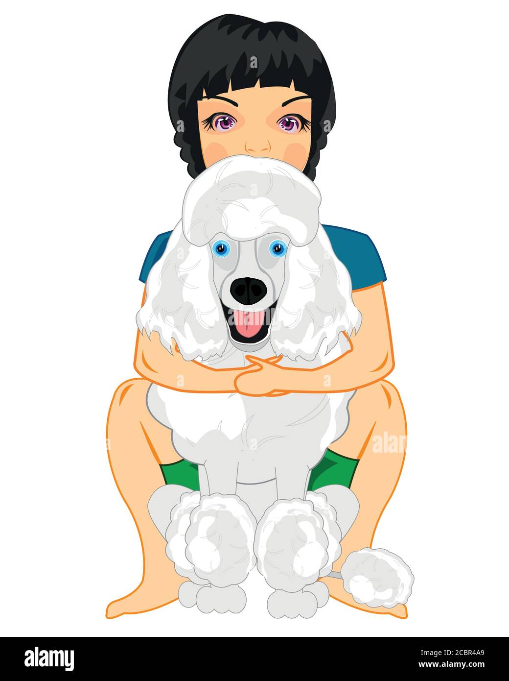 Girl with pet drawing Cut Out Stock Images & Pictures - Alamy
