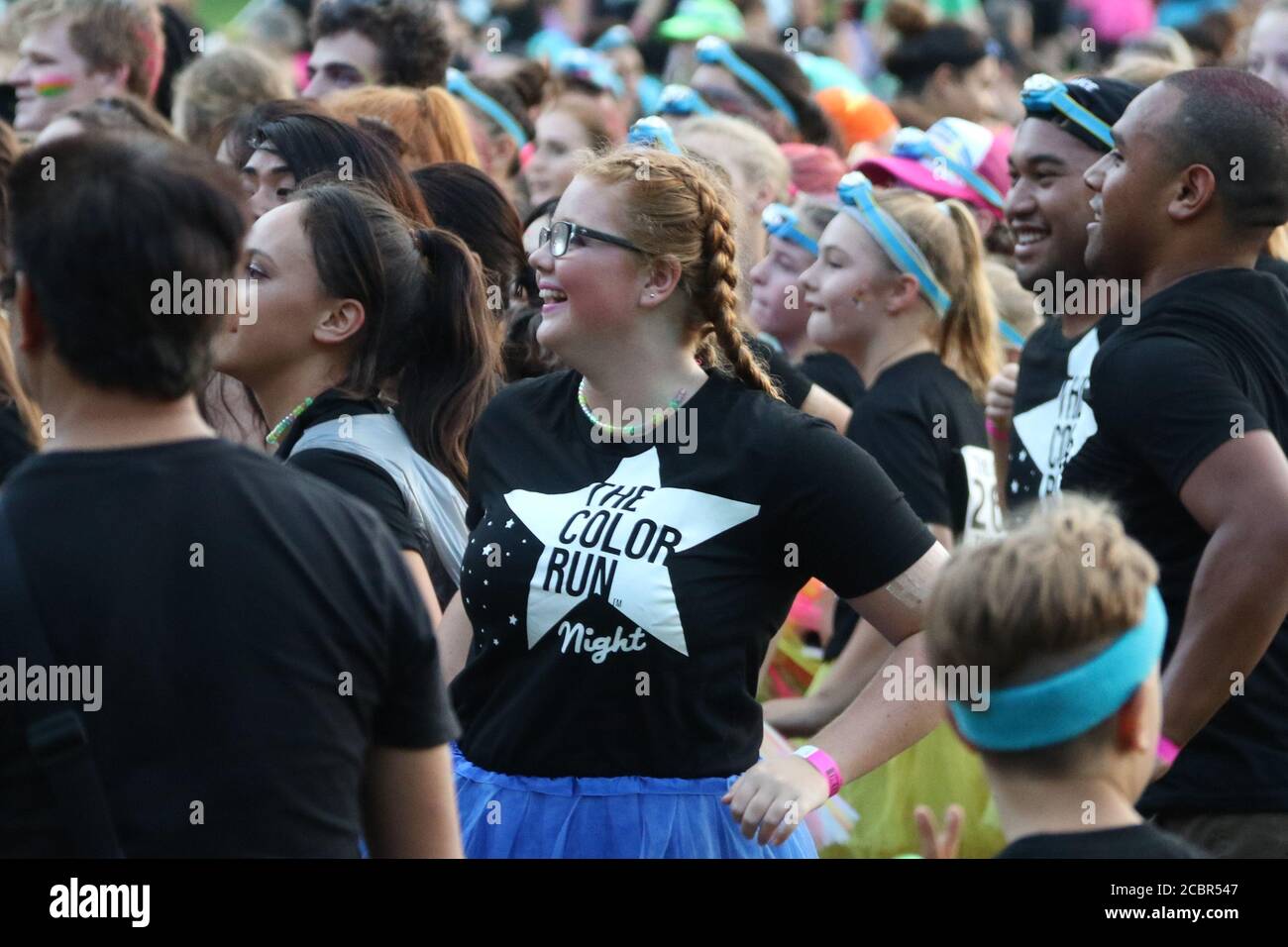 The Color Run Night in Sydney, NSW, Australia Stock Photo - Alamy